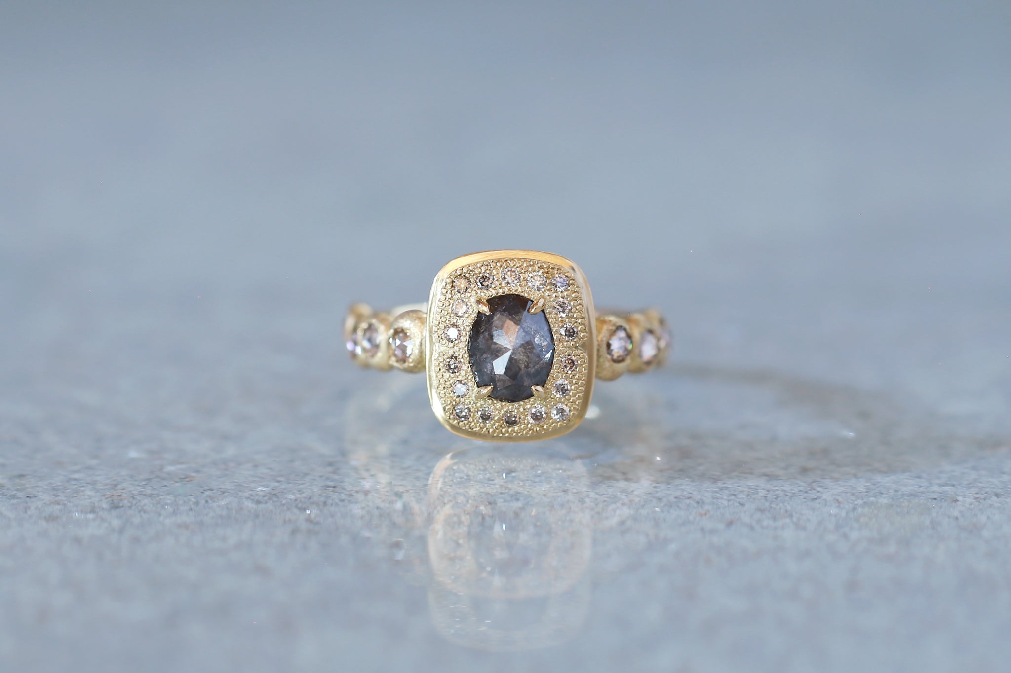 Pebble little ring+rose cut diamond – Ryui intl.