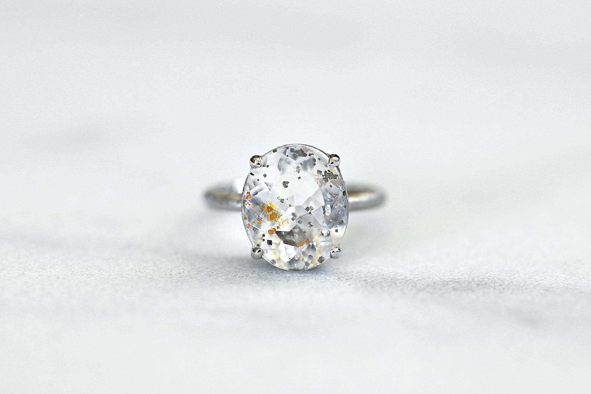 Marcasite in quartz ring – Ryui intl.