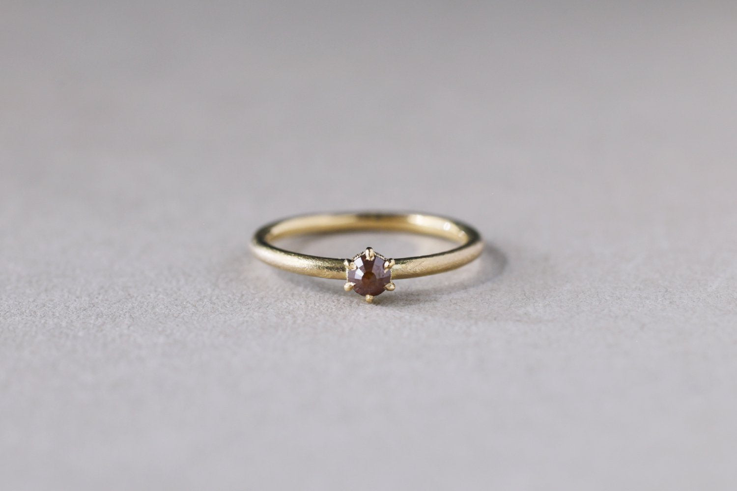 Norme ring + rosecut diamond ( red ) / K18 – Ryui intl.